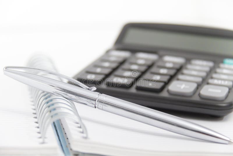 Business Concept with Calculator, Pen and Notebook Stock Image - Image ...