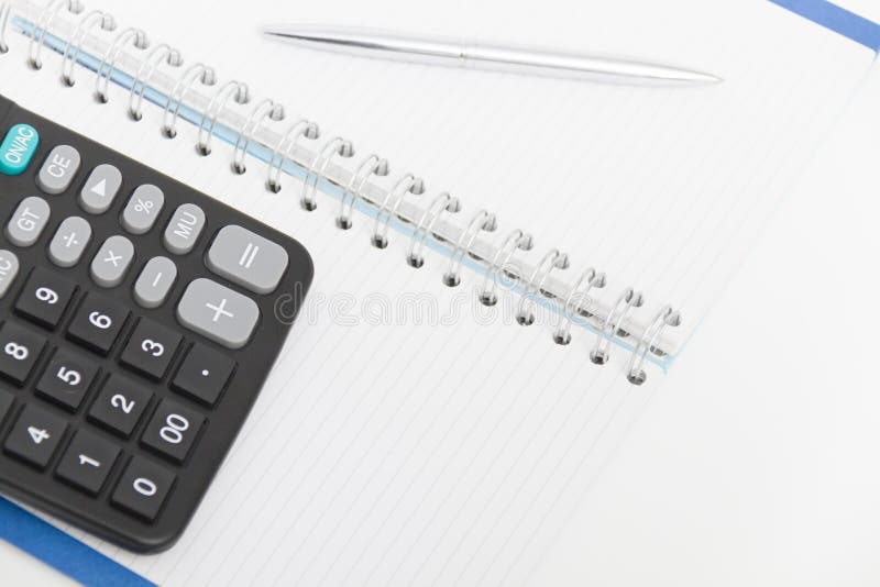 Business Concept with Calculator, Pen and Notebook Stock Image - Image ...