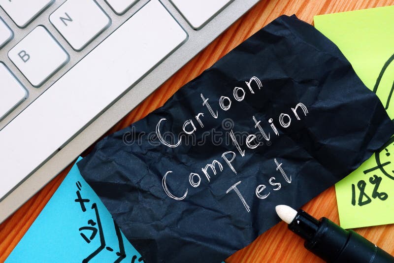 Business Concept about Cartoon Completion Test with Phrase on the Page ...