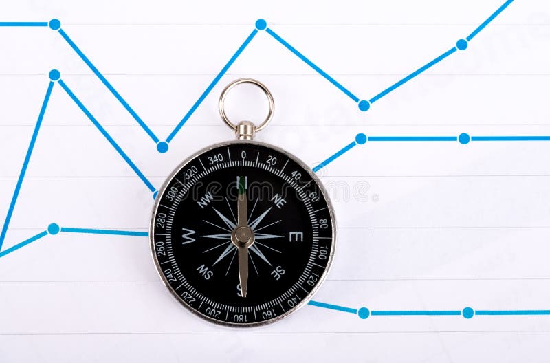 Business Concept with Compass and Graph on Paper Stock Photo - Image of ...