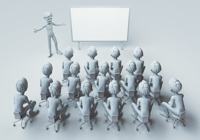 Business Lesson or Conference, 3d Rendering Stock Illustration ...