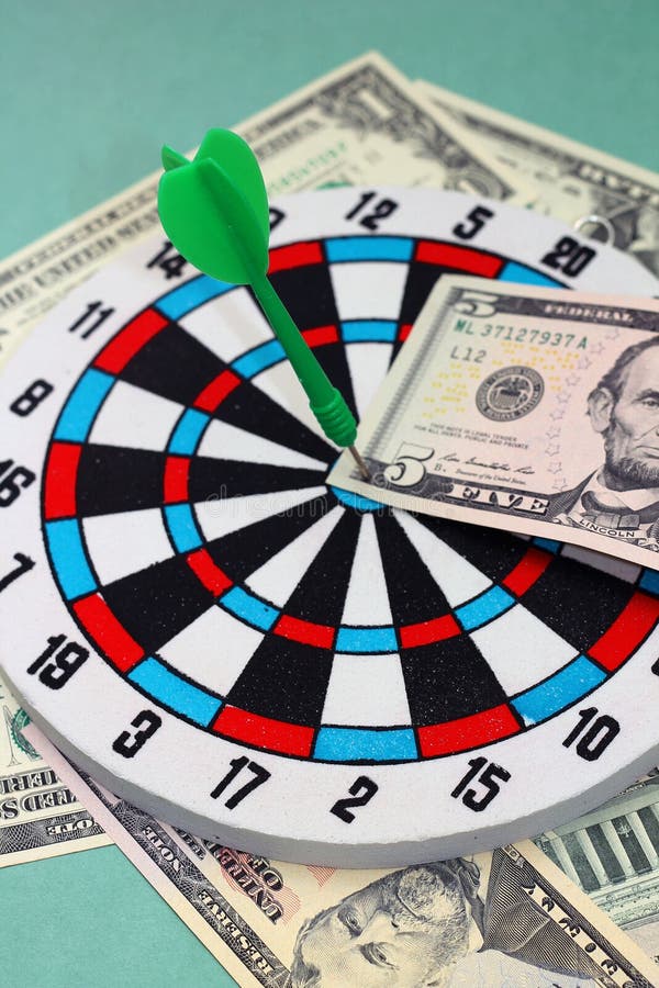 Business Concept. Dart Hit 5-dollar Banknote Stock Photo - Image of ...