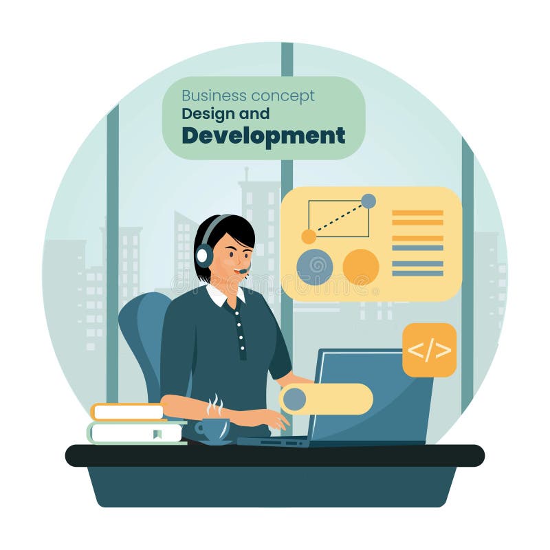Business Concept Design and Development. Stock Illustration ...