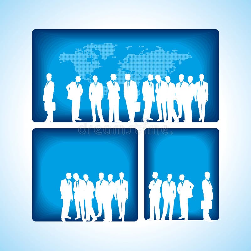 Business Concept Design with Global Map Stock Vector - Illustration of ...