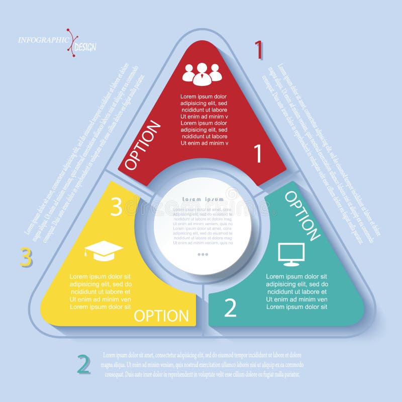 Business Concept Design with Triangle and 3 Segments. Stock Vector ...