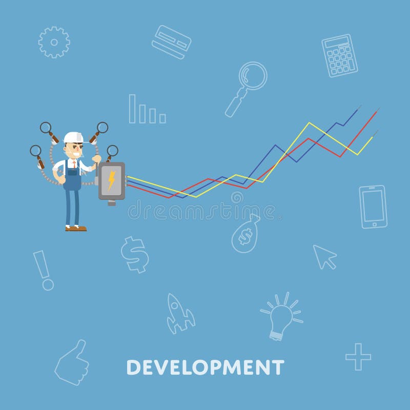 Business Concept Development Flat Vector Stock Vector - Illustration of ...