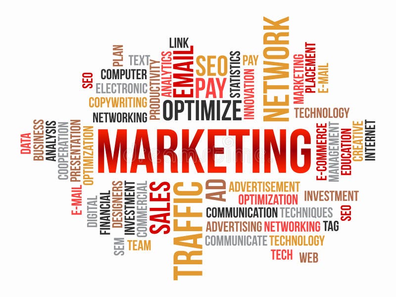 Business Concept, Digital Marketing Word Cloud Vector Template Stock ...