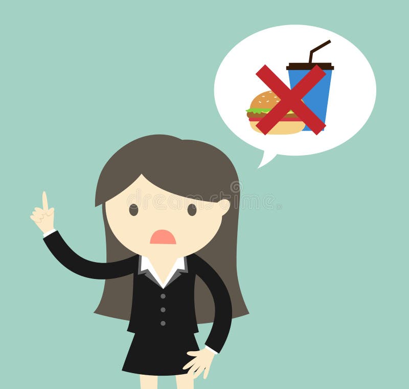 Business Concept, Do Not Eating while Working. Stock Vector ...