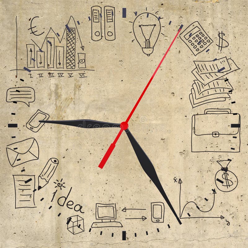 Business Concept Drawing Around Clock Dial Stock Photo - Image of money ... Business Concept Drawing Around Clock Dial Stock Photo - Image of money ...