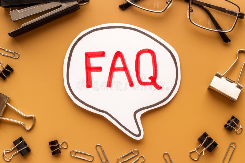 Business Concept Faq Frequently Asked Questions on Office Table Stock ...