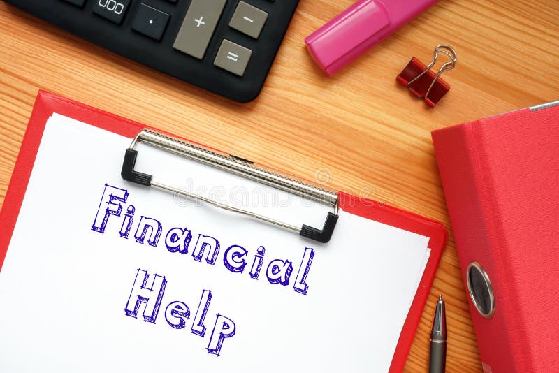 Business Concept about Financial Help with Sign on the Page Stock Photo ...
