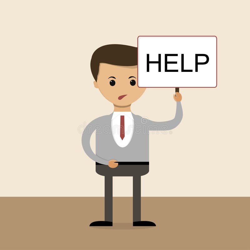 Business Concept in Flat Design. Help Me Stock Illustration ...