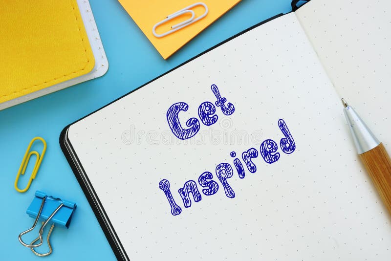Business Concept about Get Inspired with Sign on the Page Stock Image ...