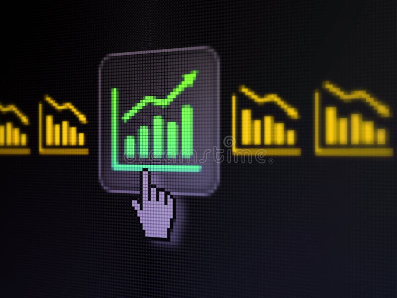 Business Concept: Graph on Digital Computer Screen Stock Image - Image ...