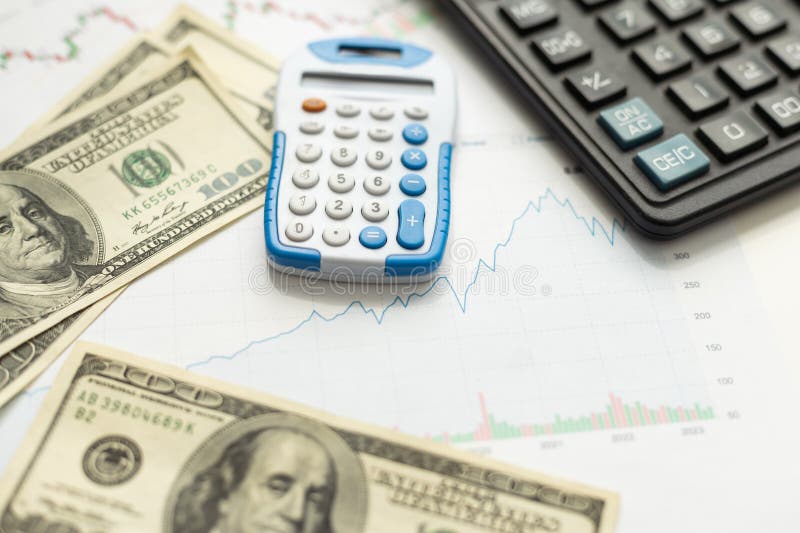 Business Concept with Graphs. a Bundle of Money on a Graph. Stock Photo ...