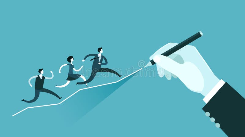 Business Concept. Hand Drawing a Growing Graph. Vector Illustration ...