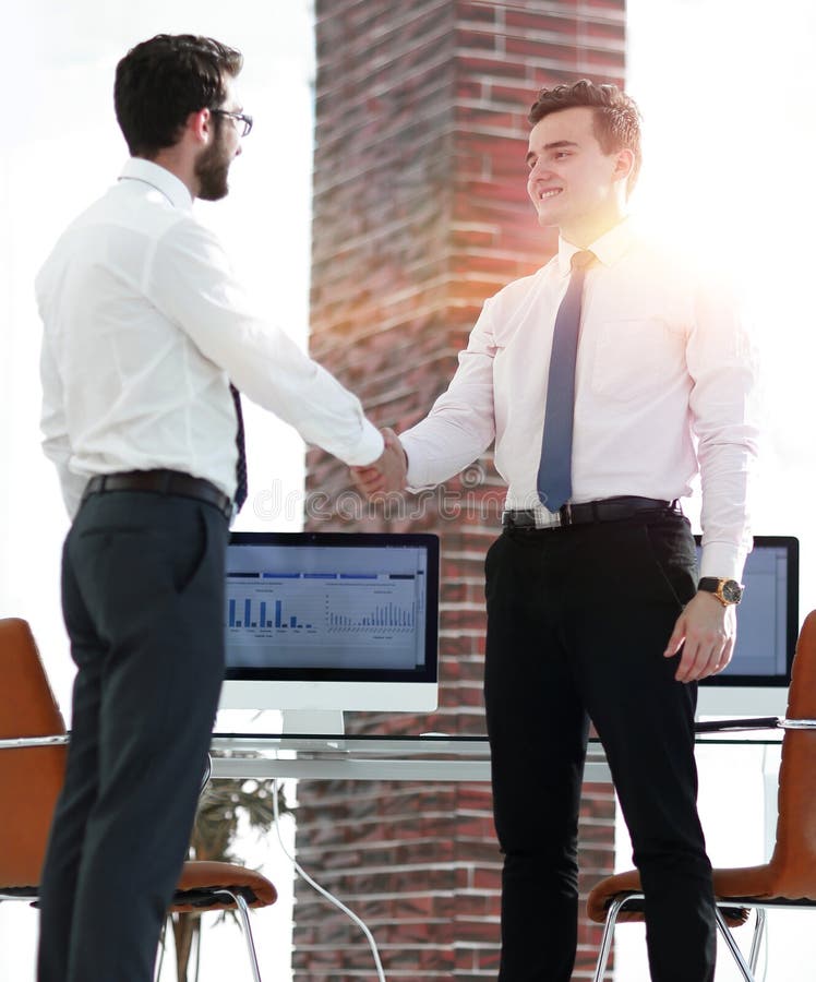 Welcome Handshake Manager and Client Stock Photo - Image of customer ...
