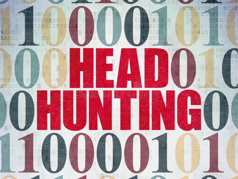 Business Concept: Head Hunting on Digital Data Paper Background Stock ...