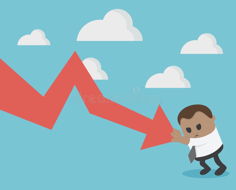 Business Concept Illustration of Businessman Fall Down Stock Vector ...