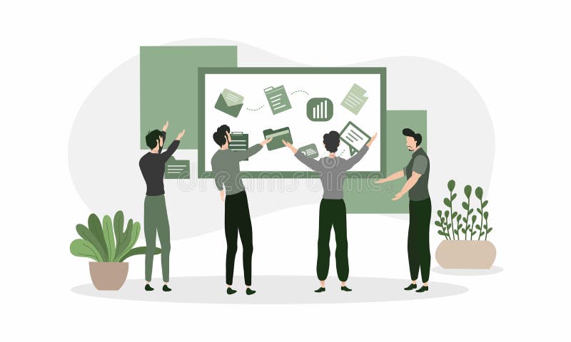 Business Concept Illustrations Vector Scenes at Office with Men and ...