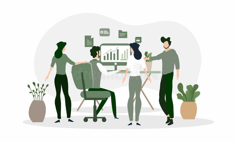 Business Concept Illustrations Vector Scenes at Office with Men and ...