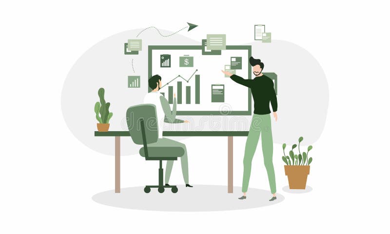 Business Concept Illustrations Vector Scenes at Office with Men and ...