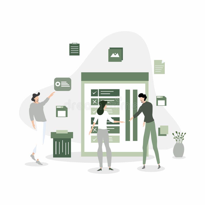 Business Concept Illustrations Vector Scenes at Office with Men and ...