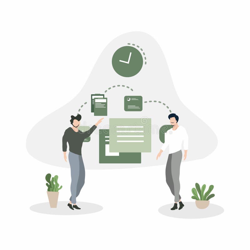 Business Concept Illustrations Vector Scenes at Office with Men and ...