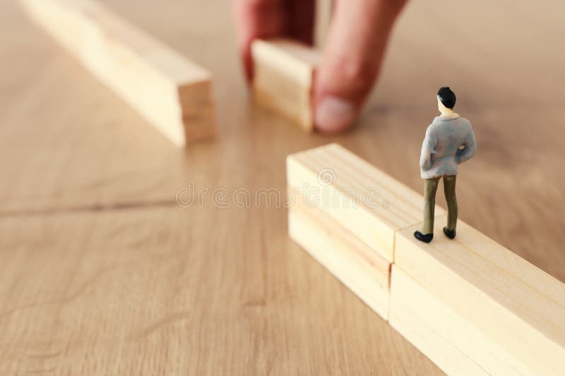 Business Concept Image of Challenge. a Man Standing at the Edge of a ...