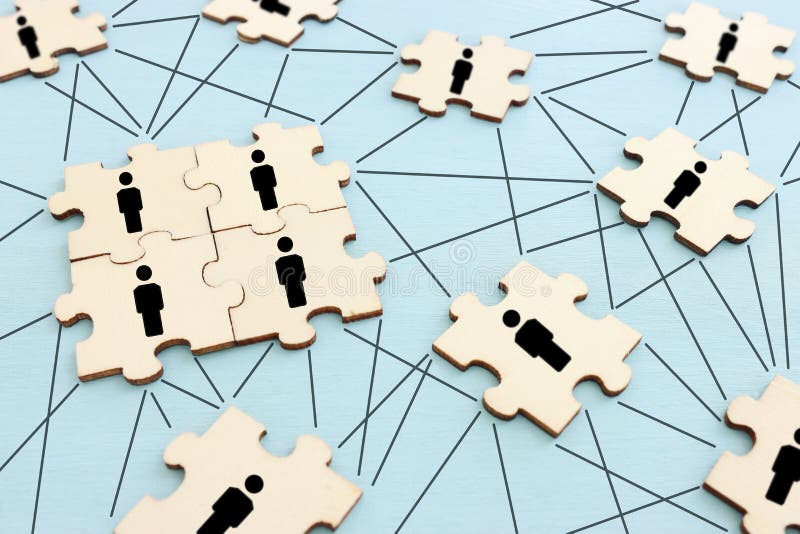 Business Concept Image of Puzzle Blocks with People Icons ,human ...