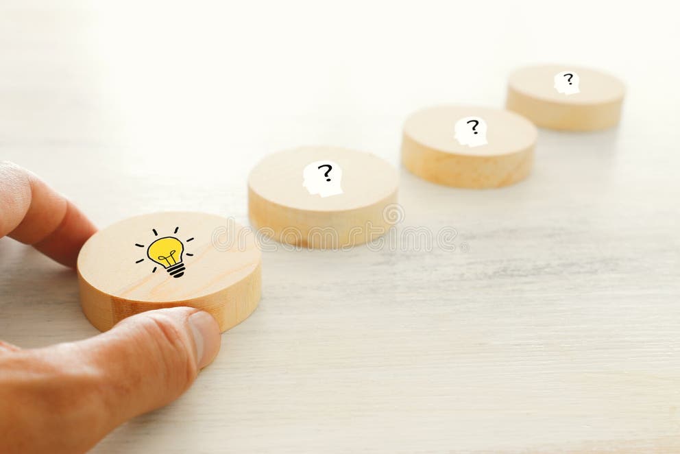 Business Concept Image of Revealing an Idea, Finding the Right Solution ...