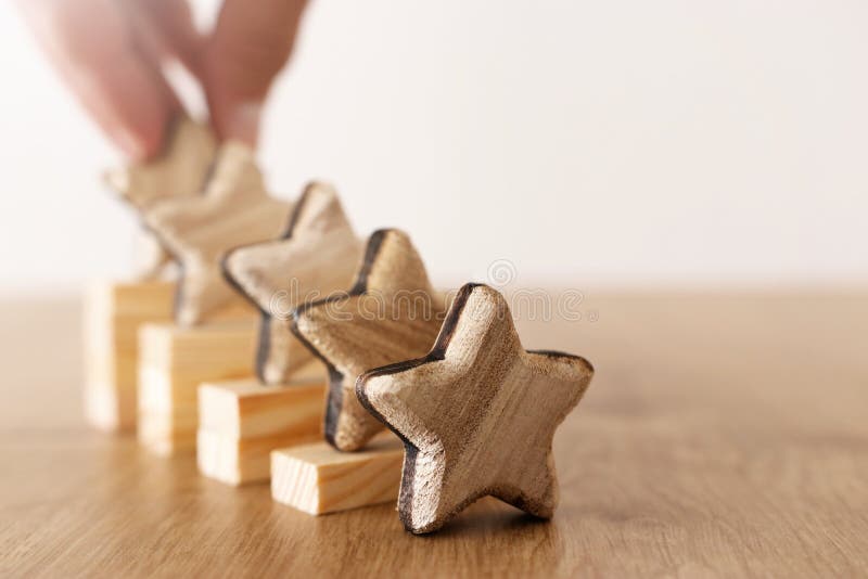 Business Concept Image of Setting a Five Star Goal. Increase Rating or ...