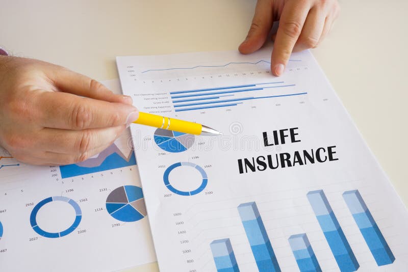 Business Concept about LIFE INSURANCE with Inscription on the Chart ...