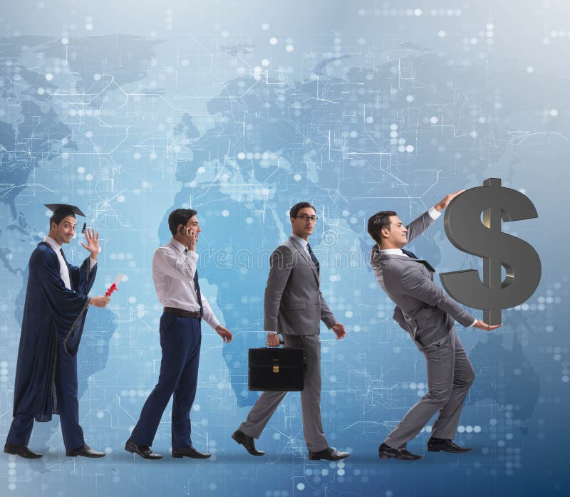 Business Concept with Man Progressing through Stages Stock Image ...