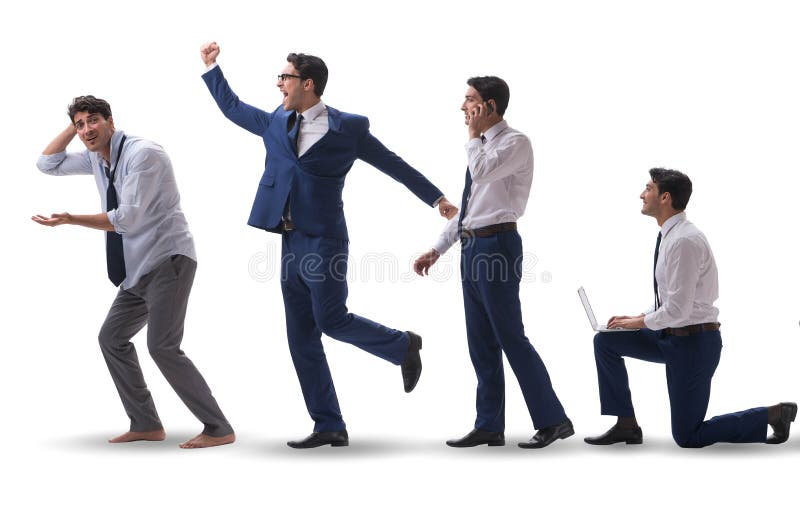 Business Concept with Man Progressing through Stages Stock Photo ...