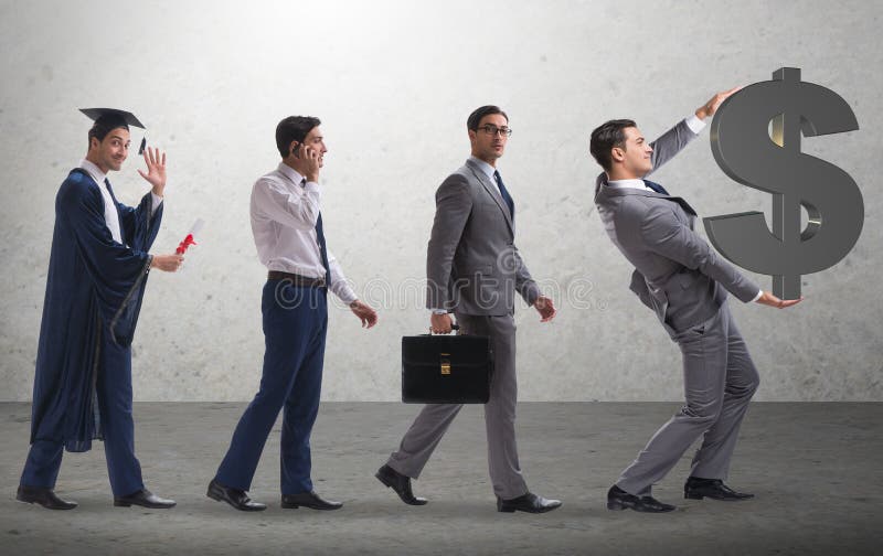 Business Concept with Man Progressing through Stages Stock Photo ...