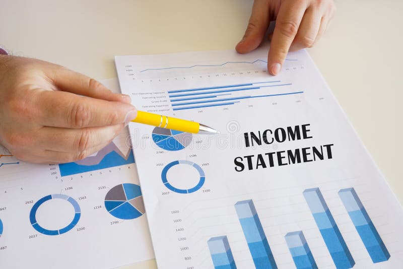 Business Concept Meaning INCOME STATEMENT with Sign on the Chart Sheet ...