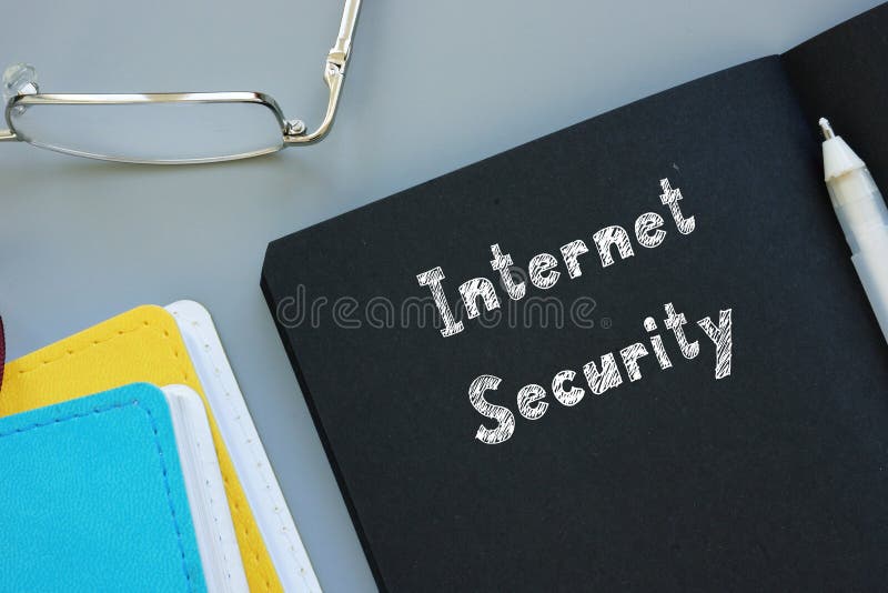 Business Concept Meaning Internet Security with Sign on the Page Stock ...