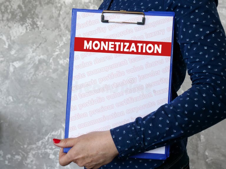 Business Concept about MONETIZATION with Sign on the Sheet Stock Photo ...