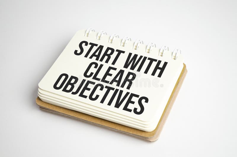 Business Concept. Notebook with Text START with CLEAR OBJECTIVES Sheet ...
