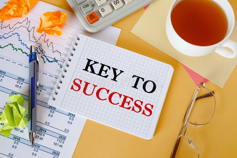 Business Concept - Notebook Writing Key To Success Stock Photo - Image ...