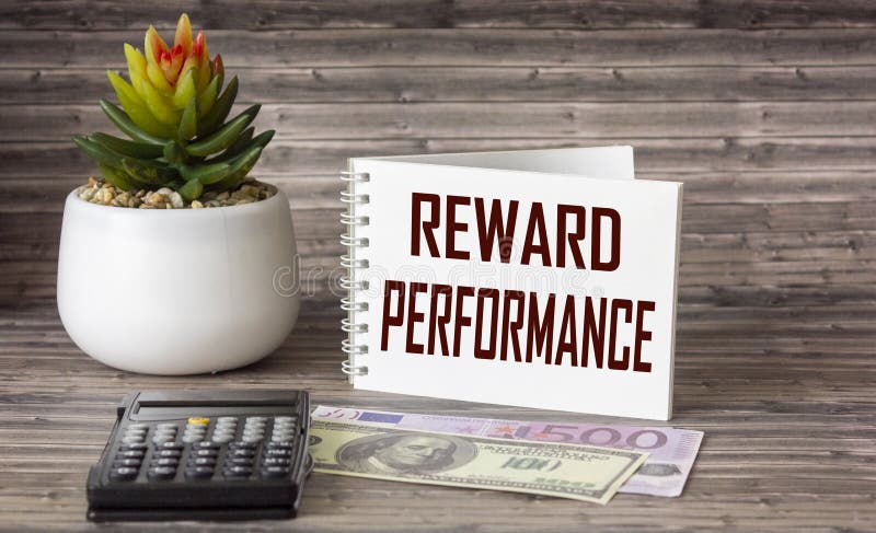 Business Concept. Notepad with the Text REWARD PERFORMANCE Sheet of ...