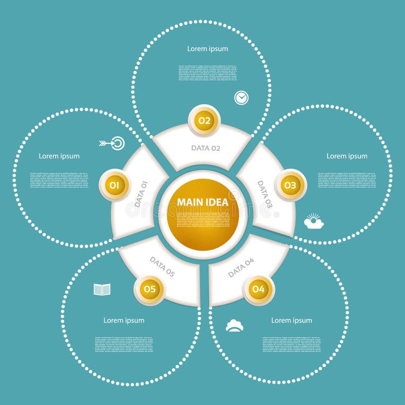 Business Concept with 5 Options, Parts, Steps or Processes. Template ...