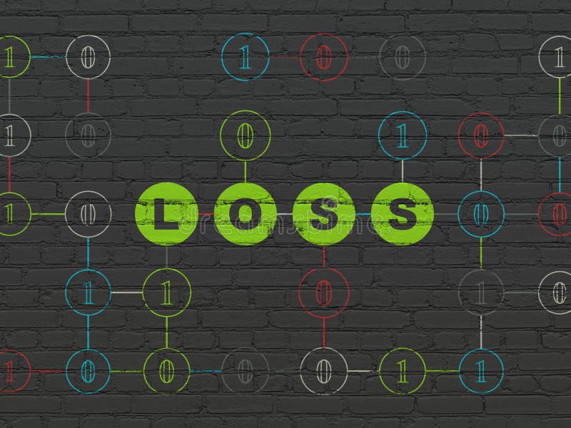 Business Concept: Loss on Wall Background Stock Illustration ...