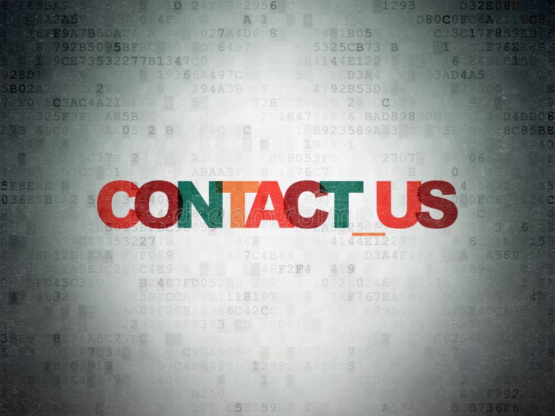 Business Concept: Contact Us on Digital Data Paper Background Stock ...