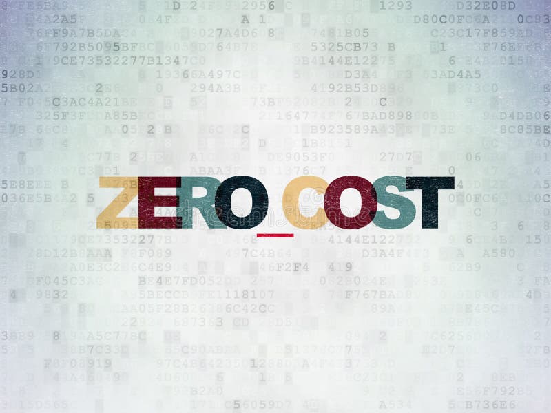 Business Concept: Zero Cost on Digital Data Paper Background Stock ...