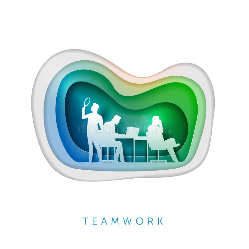 Business Concept Paper Art Illustration. Stock Vector - Illustration of ...