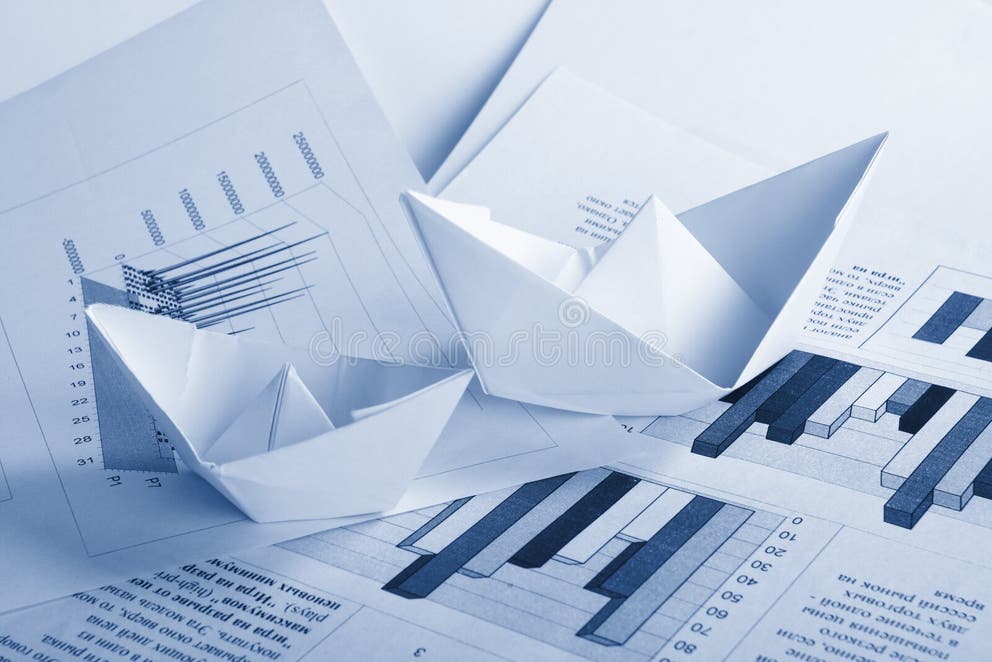 Business Concept, Paper Boat and Documents Stock Photo - Image of balance, origami: 5739260