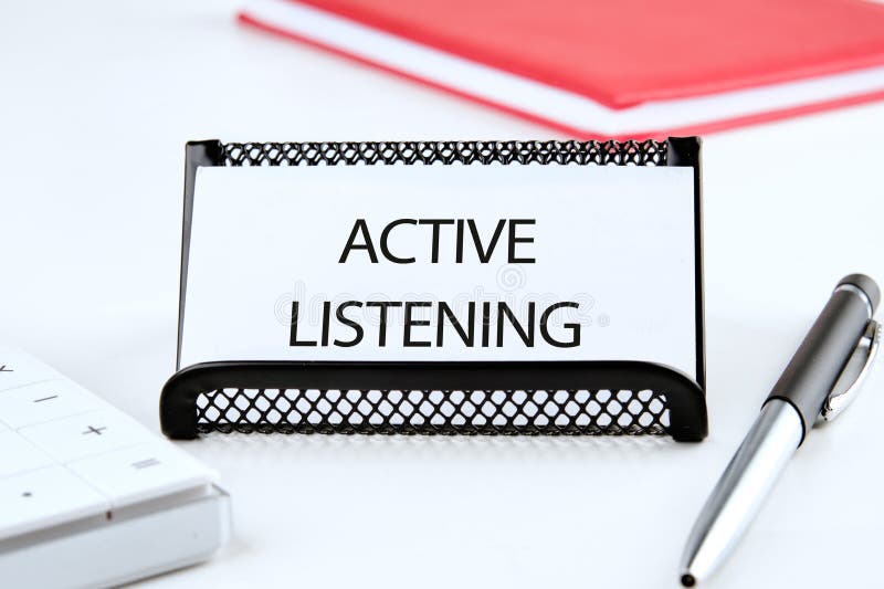Business Concept. Phrase, Text,words ACTIVE LISTENING is Written on a ...