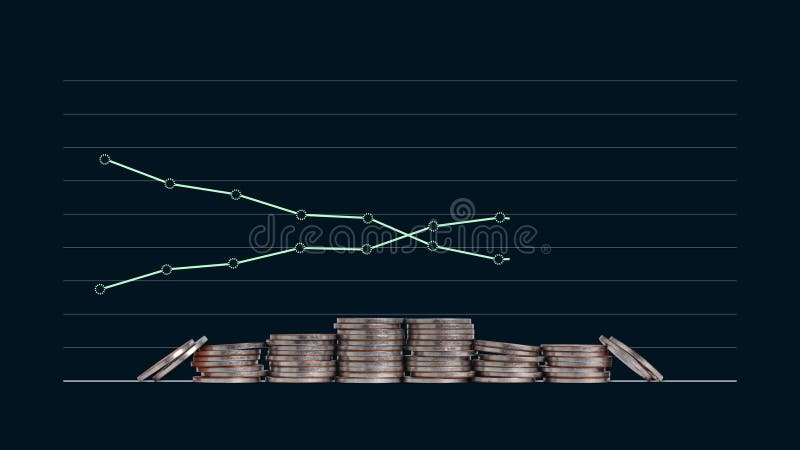 Business Concept with Piles of Coins and Graphs. Stock Footage - Video ...
